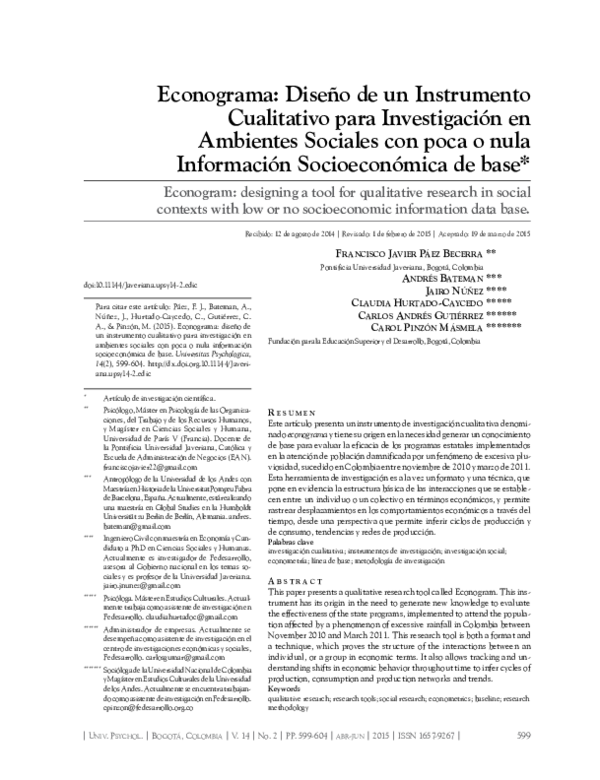 (PDF) Econograma: Diseño de un Instrumento Cualitativo para ...