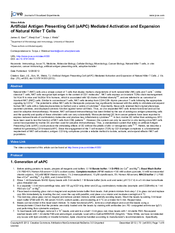 (PDF) Artificial antigen presenting cell (aAPC) mediated activation and ...