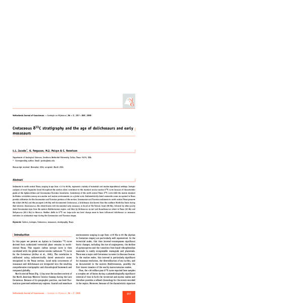 (PDF) Cretaceous d13C stratigraphy and the age of dolichosaurs and ...