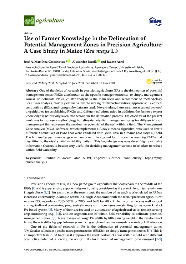 (PDF) Use of Farmer Knowledge in the Delineation of Potential ...