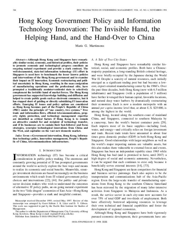 (PDF) Hong Kong government policy and information technology innovation ...