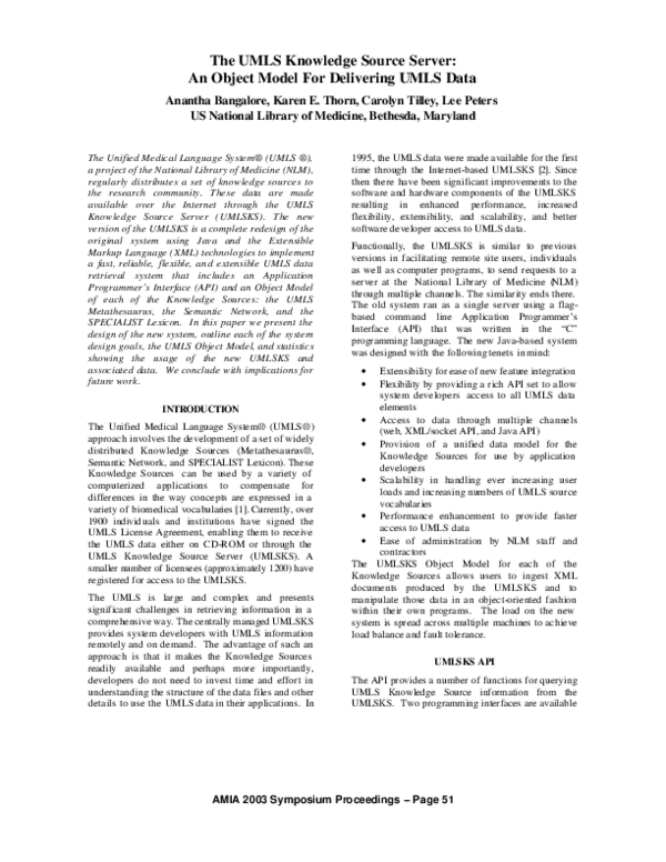 (PDF) UMLS Knowledge Source Server: Enhancing Data Delivery Model