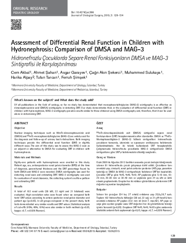 (PDF) Assessment of Differential Renal Function in Children with ...