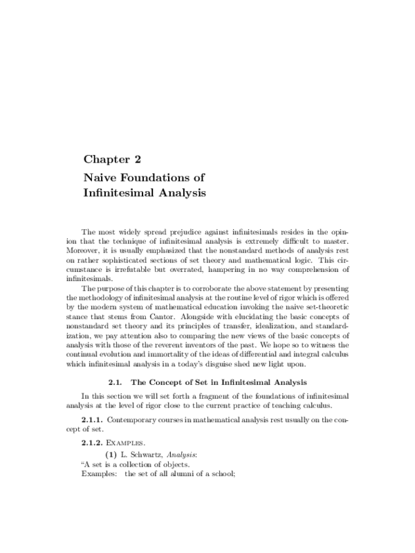 (PDF) Naive Fundamentals of Infinitesimal Methods