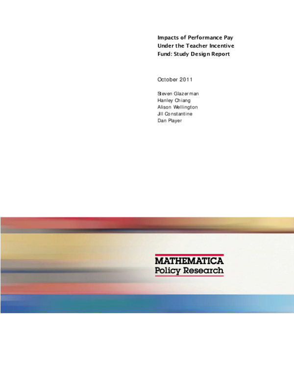 (PDF) Impacts of Performance Pay Under the Teacher Incentive Fund ...