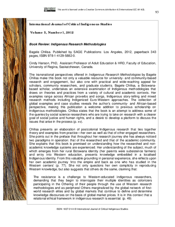 (PDF) Indigenous Research Methodologies
