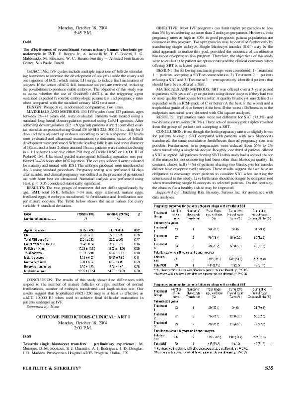 (PDF) The effectiveness of recombinant versus urinary human chorionic ...