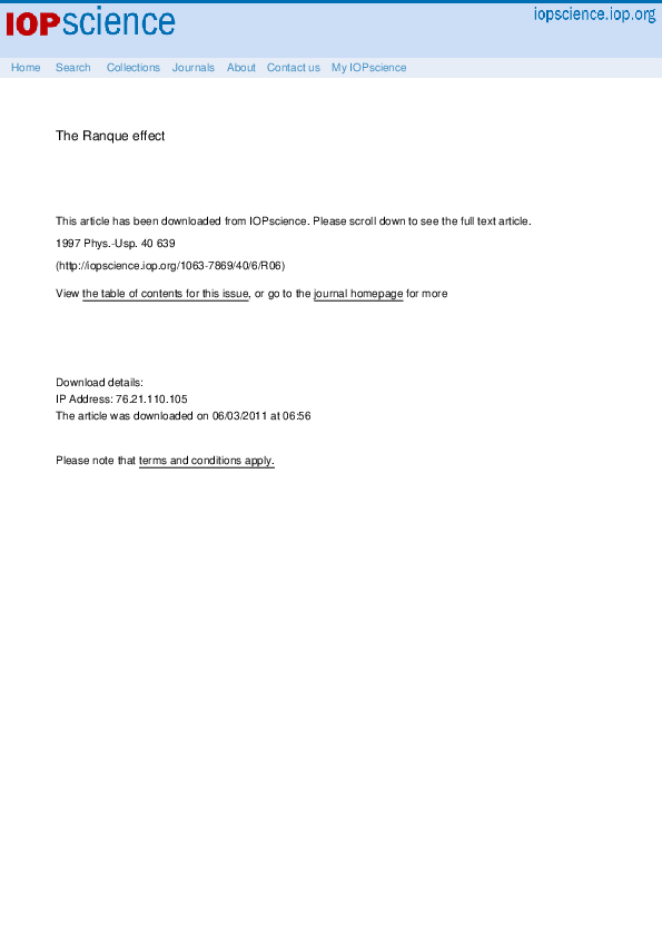 (PDF) The Ranque effect