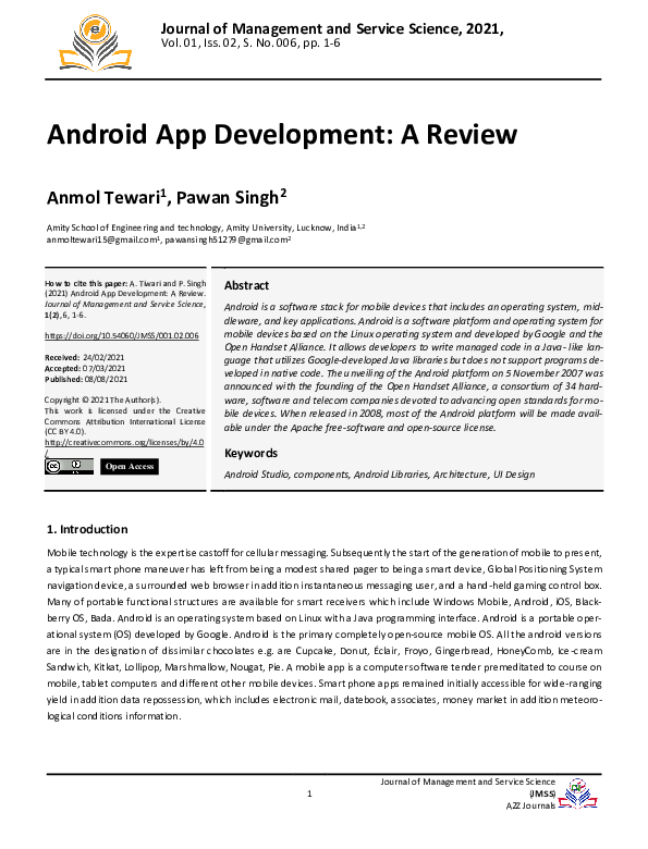 (PDF) Android App Development: A Review