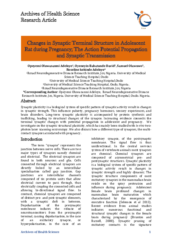 (PDF) Archives of Health Science Research Article Archives of Health ...