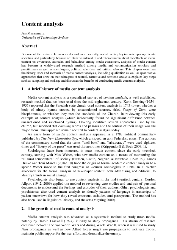 (PDF) 11. Content Analysis