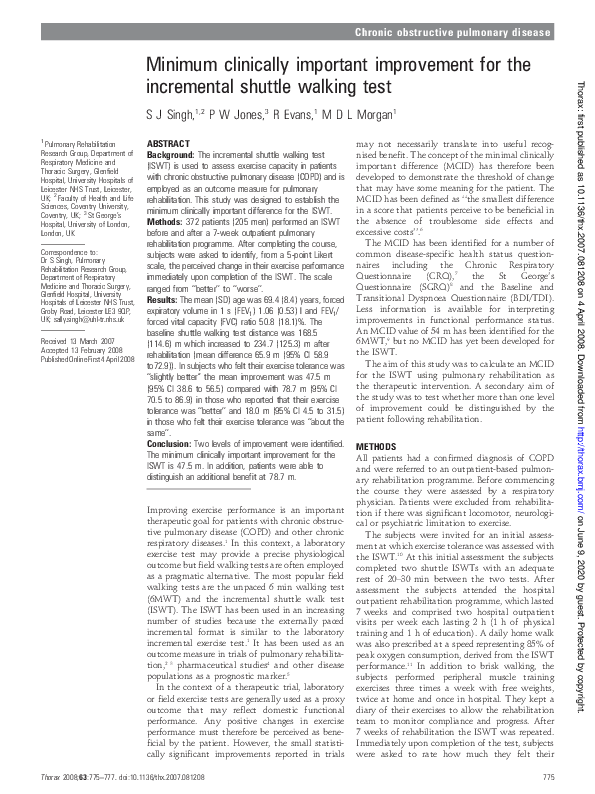(PDF) Minimum clinically important improvement for the incremental ...