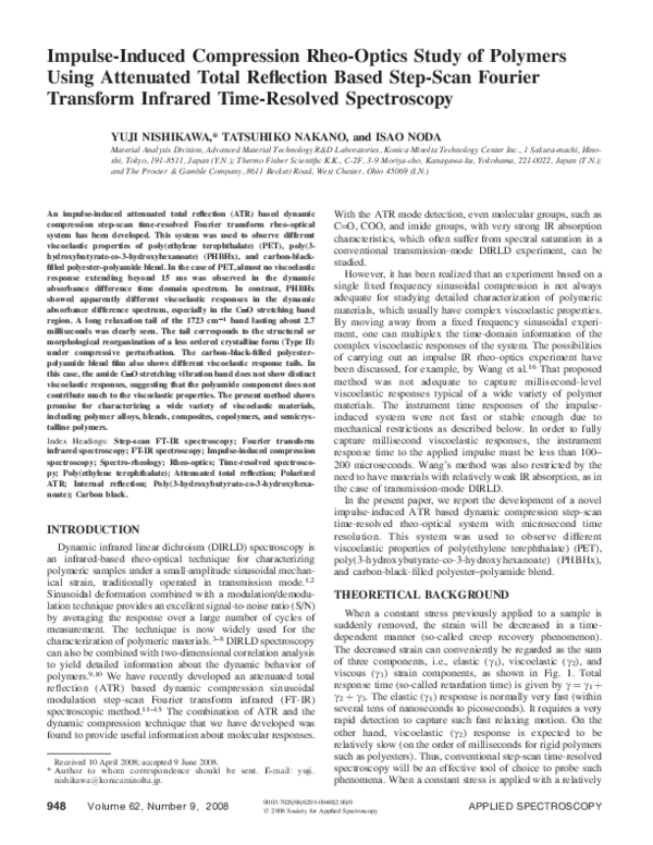 (PDF) Impulse-Induced Compression Rheo-Optics Study of Polymers Using Attenuated Total ...