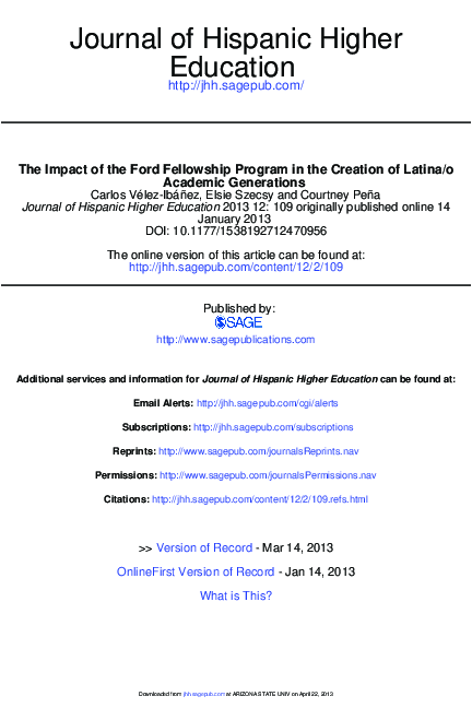 (PDF) The Impact of the Ford Fellowship Program in the Creation of ...