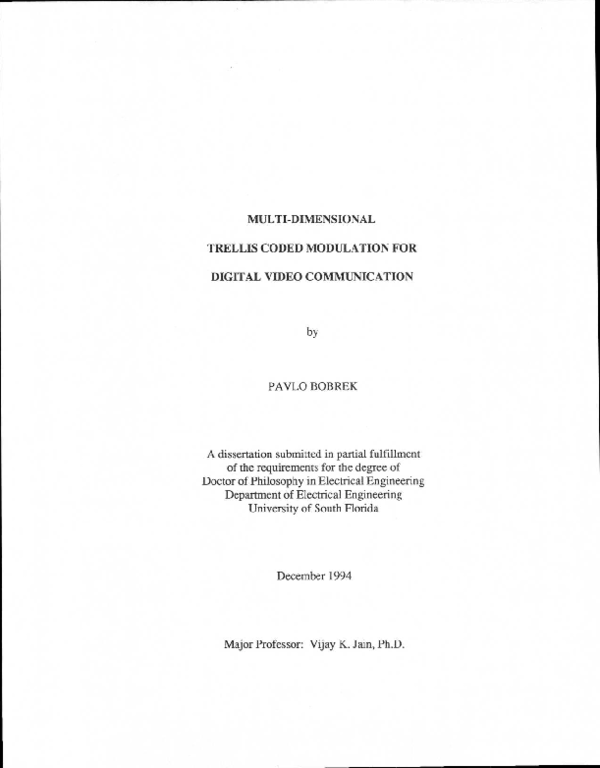 (PDF) Multi-dimensional trellis coded modulation for digital video communication