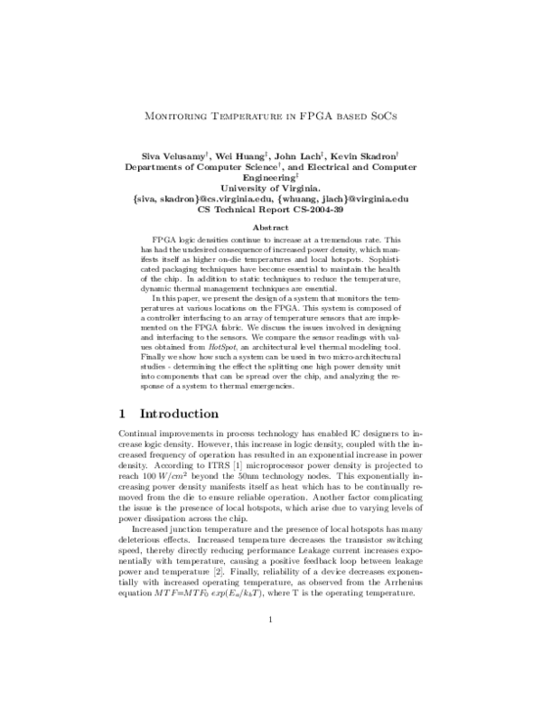 Pdf Monitoring Temperature In Fpga Based Socs