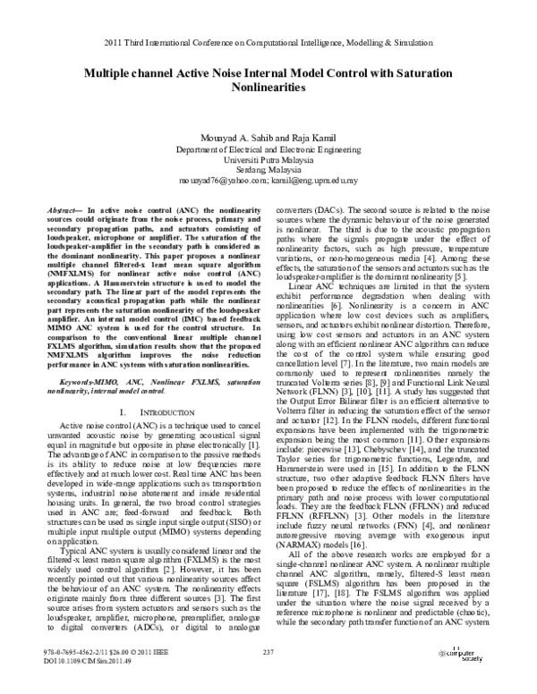 (PDF) Multiple Channel Active Noise Internal Model Control with ...