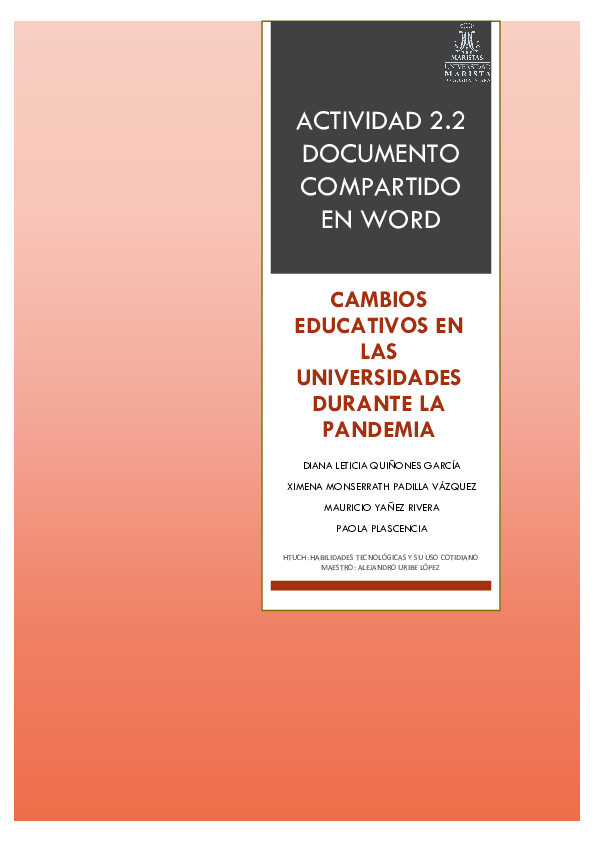 (PDF) ACTIVIDAD 2.2 DOCUMENTO COMPARTIDO EN WORD