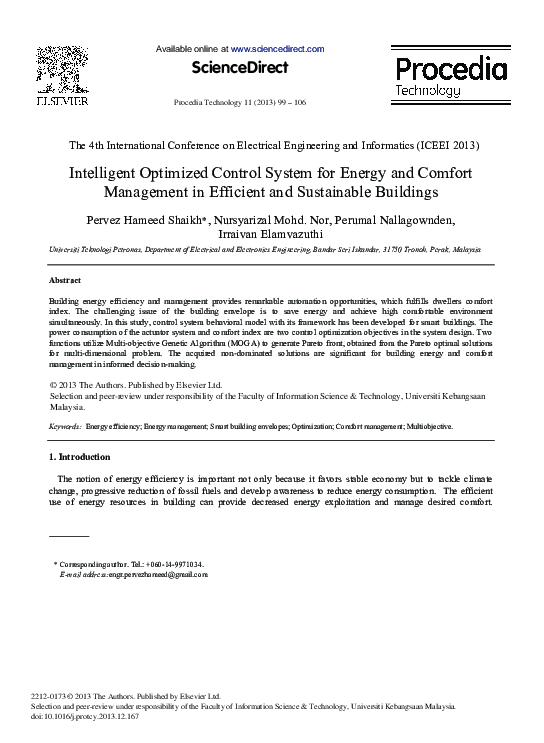 (PDF) Intelligent Optimized Control System for Energy and Comfort ...