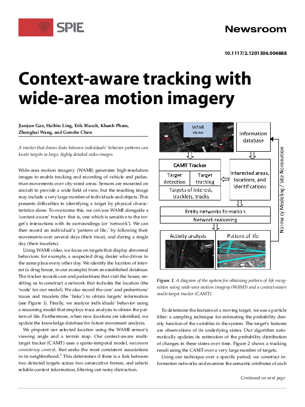 (PDF) Context-aware tracking with wide-area motion imagery | ZHONGHAI ...