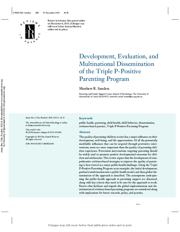 (PDF) Development, Evaluation, and Multinational Dissemination of the ...