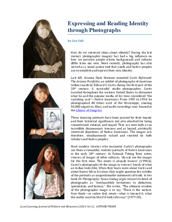 (PDF) Expressing and Reading Identity through Phtographs
