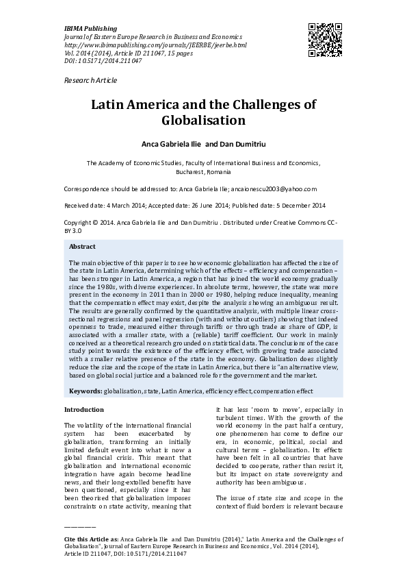 (PDF) Latin America and the Challenges of Globalisation