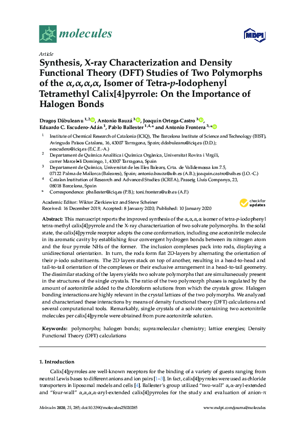 (PDF) Synthesis, X-ray Characterization and Density Functional Theory ...