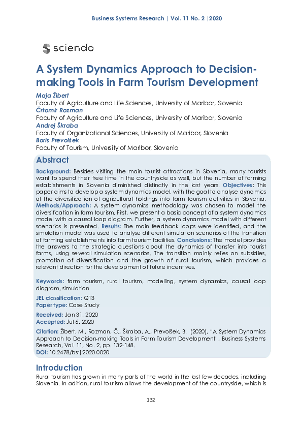 (PDF) A System Dynamics Approach to Decision-making Tools in Farm ...