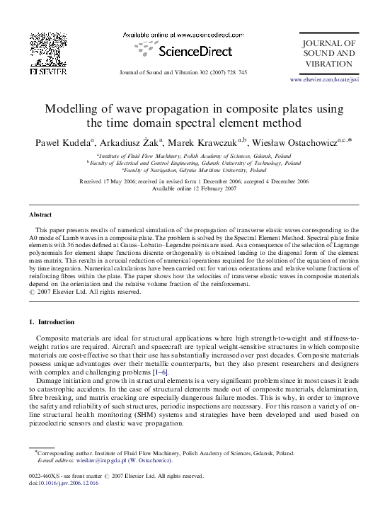 Pdf Modelling Of Wave Propagation In Composite Plates Using The Time