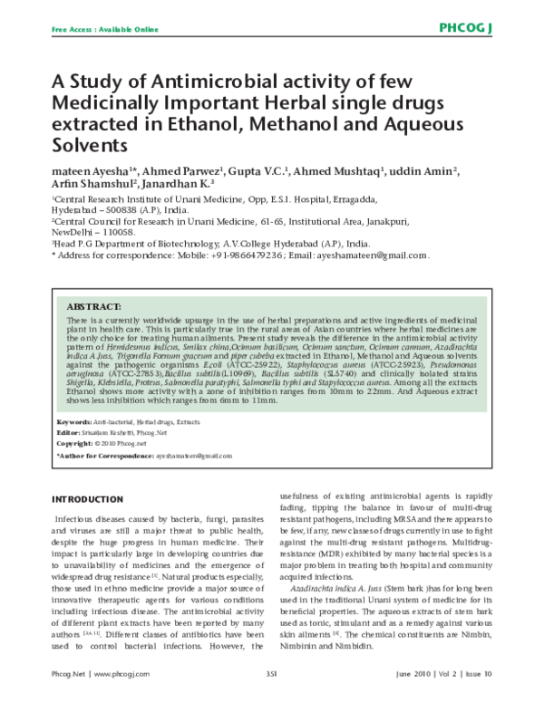 (PDF) Antimicrobial activity