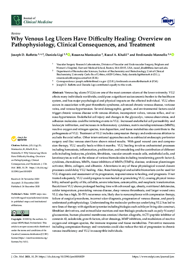 (PDF) Why Venous Leg Ulcers Have Difficulty Healing: Overview on ...