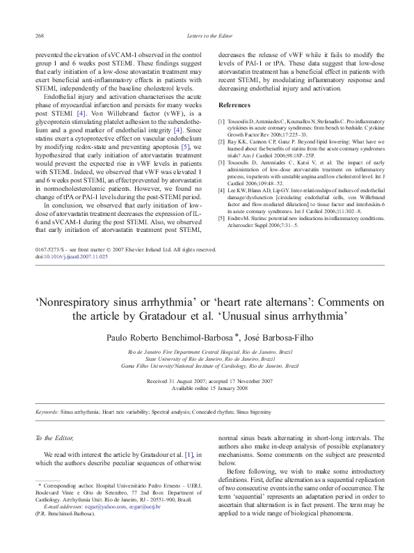(PDF) ‘Nonrespiratory sinus arrhythmia’ or ‘heart rate alternans ...
