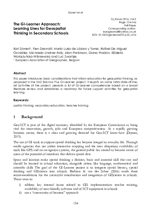 (PDF) The GI-Learner Approach: Learning Lines for Geospatial Thinking ...