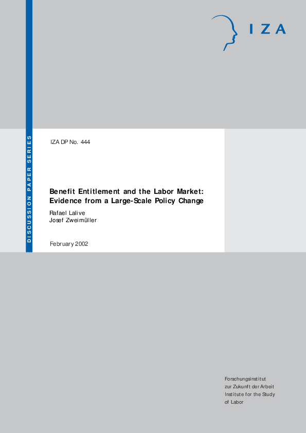 (PDF) Benefit Entitlement and the Labor Market: Evidence from a Large ...