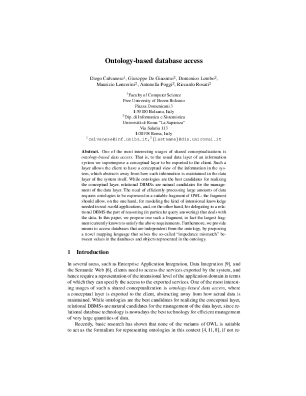 (PDF) Ontology-based database access