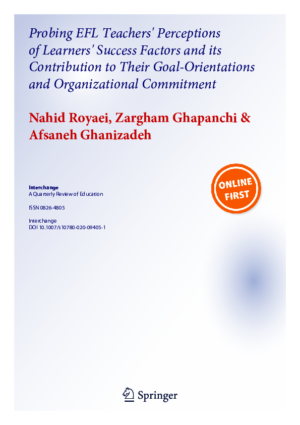 (PDF) Probing EFL Teachers' Perceptions of Learners' Success Factors and its Contribution to ...