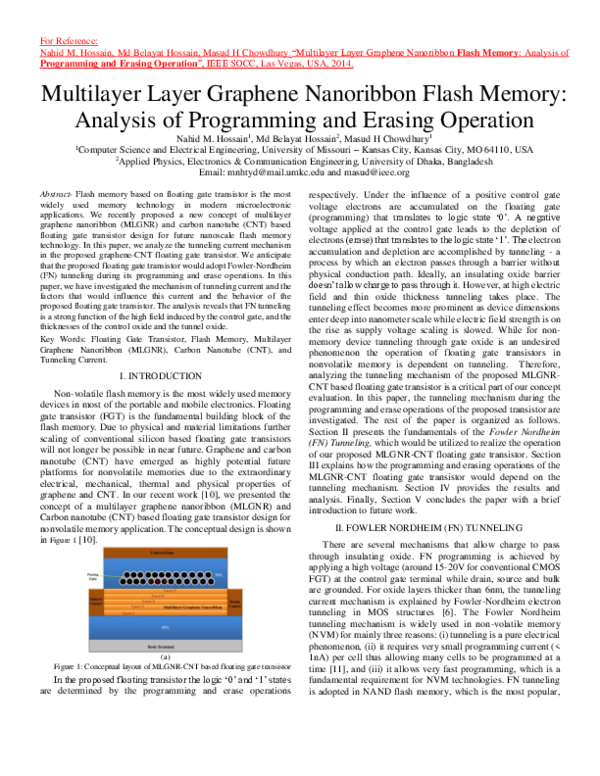 (PDF) Multilayer layer graphene nanoribbon flash memory: Analysis of ...