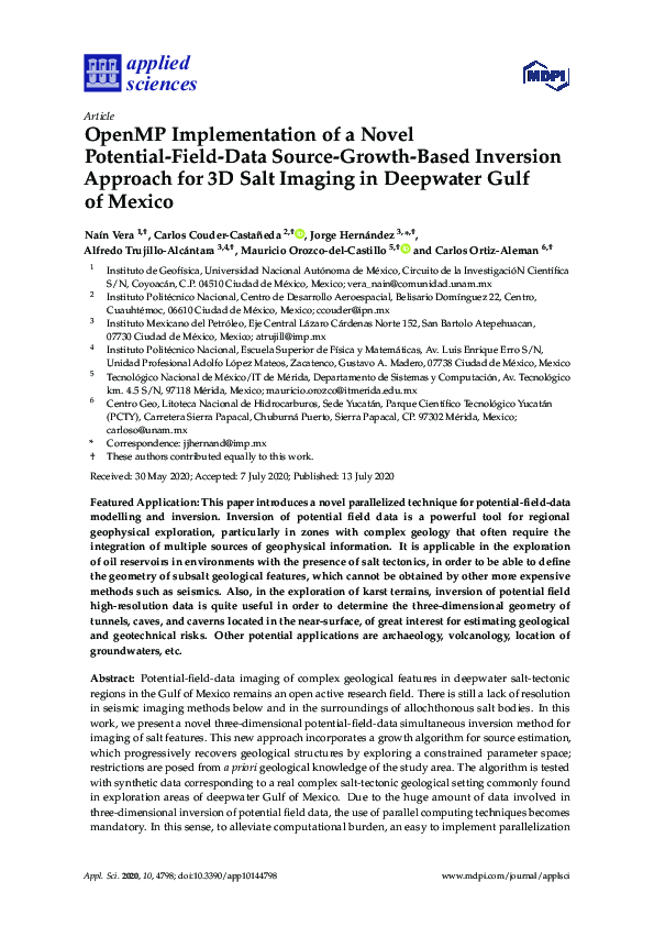 Pdf Openmp Implementation Of A Novel Potential Field Data Source Growth Based Inversion