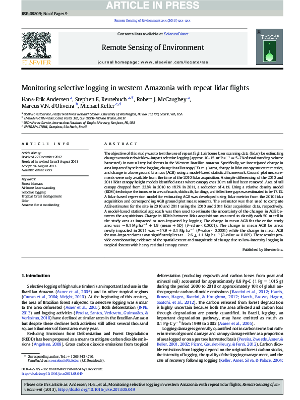 Pdf Monitoring Selective Logging In Western Amazonia With Repeat