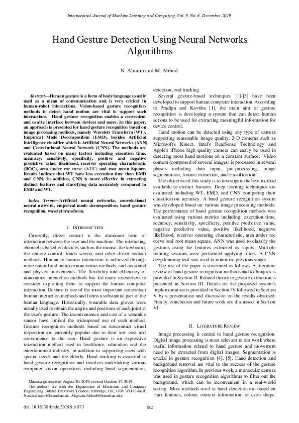 Pdf Hand Gesture Detection Using Neural Networks Algorithms Maysam Abbod 6510