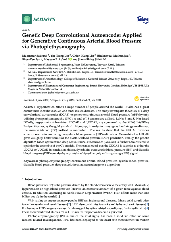 (PDF) Genetic Deep Convolutional Autoencoder Applied for Generative Continuous Arterial Blood ...