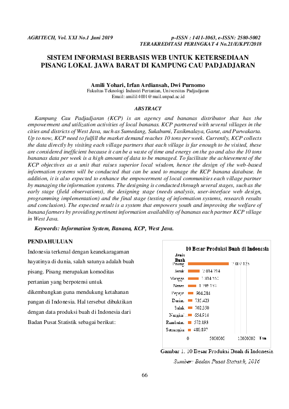 (PDF) Sistem Informasi Berbasis Web Untuk Ketersediaan Pisang Lokal Jawa Barat DI Kampung Cau ...