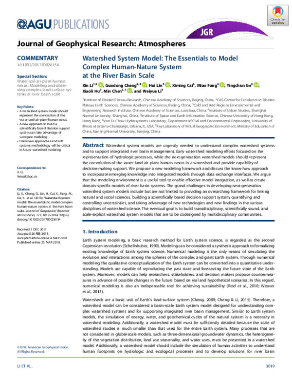 (PDF) Watershed System Model: The Essentials to Model Complex Human ...