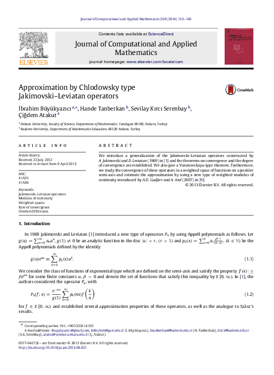 Pdf Approximation By Chlodowsky Type Jakimovski Leviatan Operators