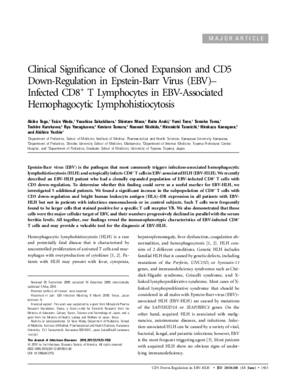 (PDF) Clinical Significance of Cloned Expansion and CD5 Down‐Regulation ...