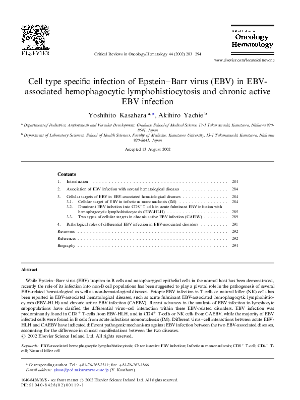 (PDF) Cell type specific infection of Epstein–Barr virus (EBV) in EBV ...