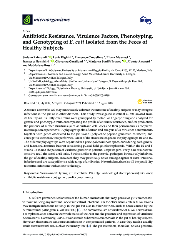 (PDF) Antibiotic Resistance, Virulence Factors, Phenotyping, and Genotyping of E. coli Isolated ...