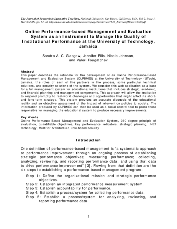 (PDF) Online Performance-Based Management and Evaluation System As An ...