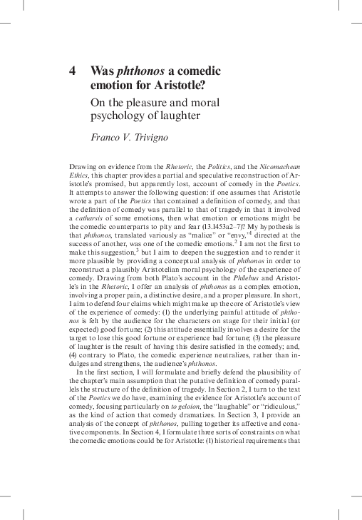 (PDF) Was Phthonos a Comedic Emotion for Aristotle? On the Pleasure and ...